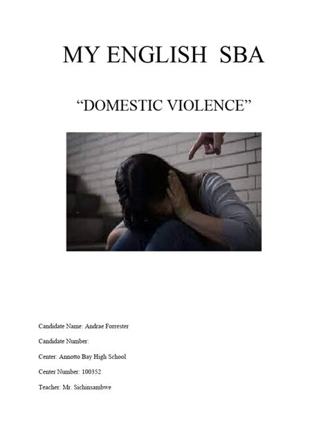 English Sba Pdf Domestic Violence Violence