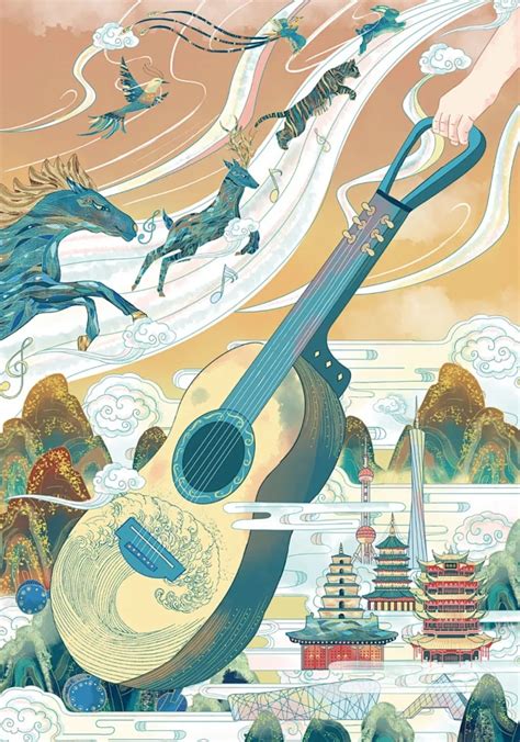 “祖国，您好”庆祝新中国成立70周年插画 花瓣网