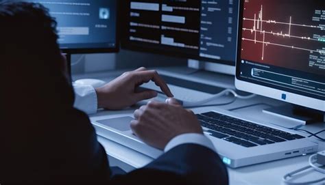 Premium Ai Image Ai Generated Businessman Analysing Cyber Data In An