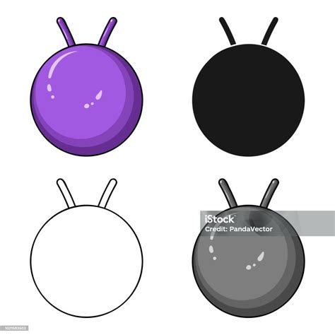 흰색 배경에 고립 된 만화 스타일에서 피트 니스 볼 아이콘 스포츠 및 피트 니스 기호 스톡 벡터 일러스트 레이 션 웹 0명에 대한 스톡 벡터 아트 및 기타 이미지 Istock