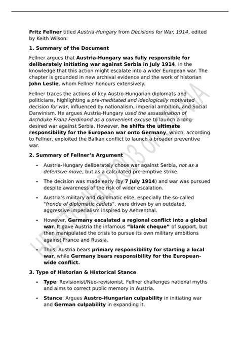 Edexcel History Coursework Causes Of Wwi Version 1 Nea Document