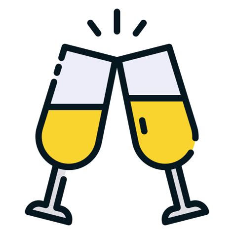 Champagne Glass Good Ware Lineal Color Icon