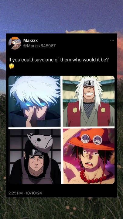 If You Could Save One Who Would You Choose 💀💀 Jujustukaisen Naruto