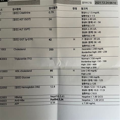 비형간염 보균자 피검사 결과 지식in