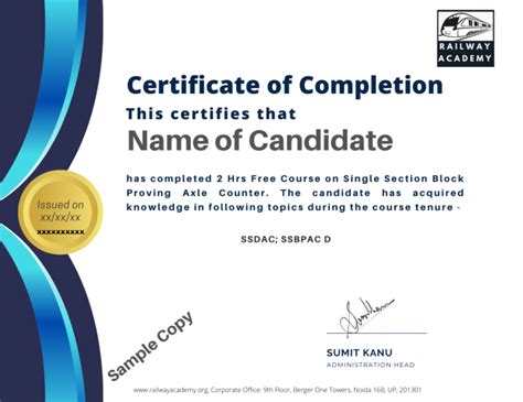 Hrs Free Course On Single Section Block Proving Axle Counter Railway Academy