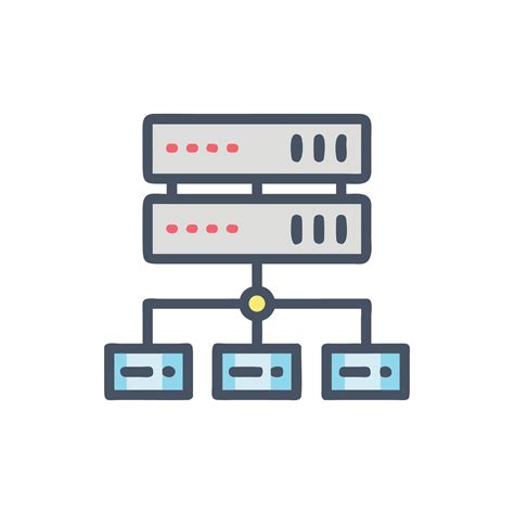 stylized network server diagram showing data distribution system