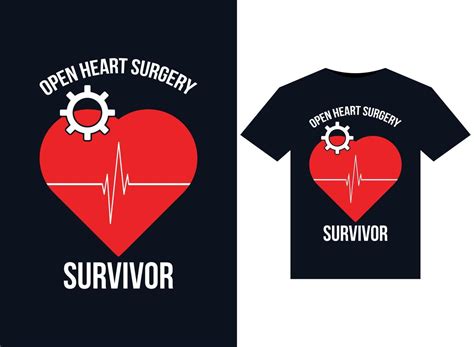 Open Heart Surgery Survivor Illustrations For Print Ready T Shirts