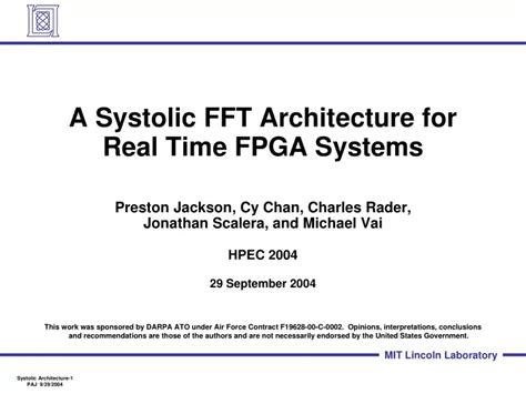 Ppt A Systolic Fft Architecture For Real Time Fpga Systems Preston Powerpoint Presentation
