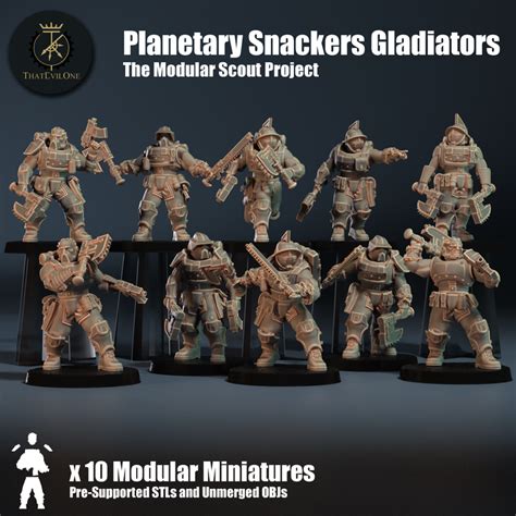 3d Printable Modular Scout Gladiators Presupported By Thatevilone