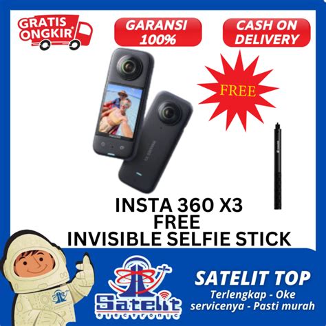 ACTION CAM INSTA 360 X 3 FREE INVISIBLE SELFIE STICK Satelit Electronic
