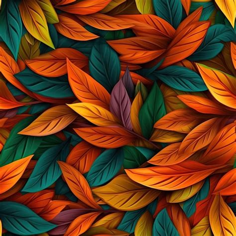 Premium Photo Pattern Of Sheets Seamless Flowers Background Illustration