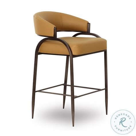 Tatum Tan Performance Vegan Leather Counter Height Stool From Tov