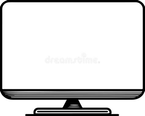 Black Line Art Monitor Electronic Art Hand Drawn Illustration Stock Illustration Illustration