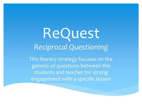 Ppt Request Reciprocal Questioning Powerpoint Presentation Free