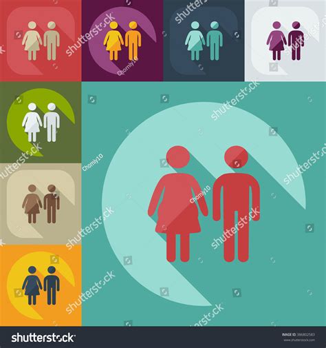 Stick Figure Man Woman Couple Vector De Stock Libre De Regalías