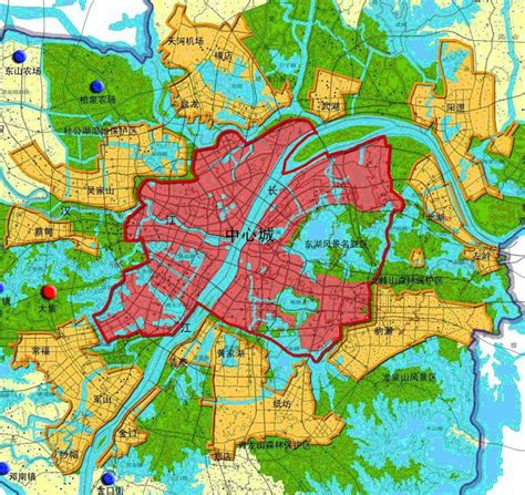 武汉市区各区划分地图 武汉三镇分布图 武汉13区域划分图 大山谷图库