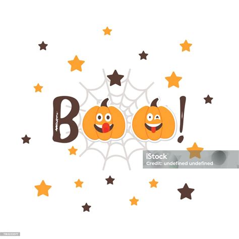 호박 행복 이모티콘 만화 캐릭터와 벡터 할로윈 Boo 메시지 별과 밤 하늘에 친절한 이모티콘 얼굴 메신저오렌지 스쿼시 미소