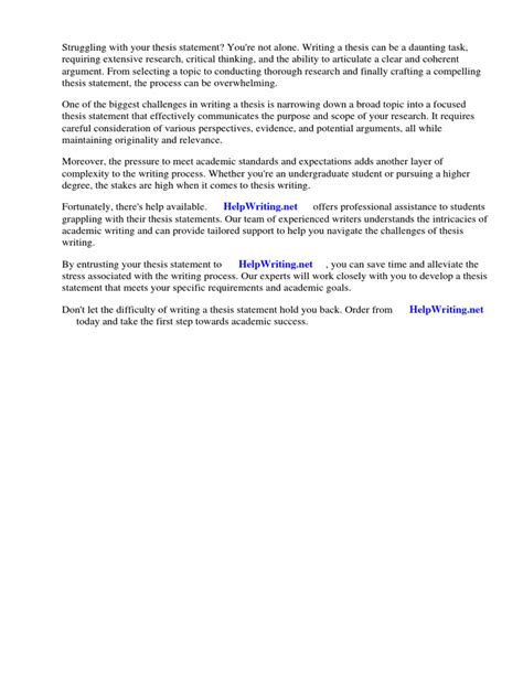 Topic Thesis Statement Pdf