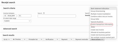 Invoice Transaction Information Procountor