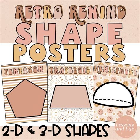 2 D And 3 D Shape Posters Math Posters Retro Classroom Decor