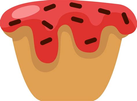 Cupcake De Fresa Con Chispas De Chocolate Ilustración Vector Sobre