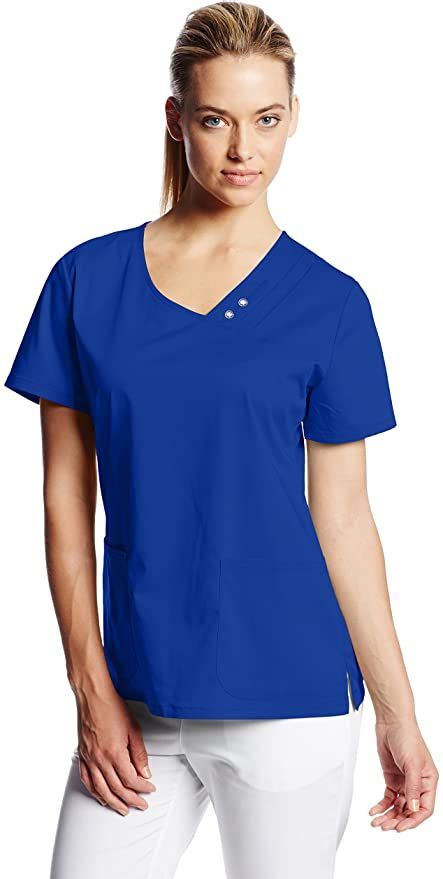 Cherokee Luxe Women Scrubs Top Crossover V Neck Pin Tuck 1999 Tops