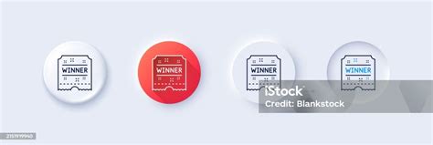 당첨자 티켓 라인 아이콘입니다 놀이 공원 수상 사인입니다 선 아이콘 벡터 3차원 형태에 대한 스톡 벡터 아트 및 기타 이미지