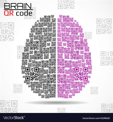 Qr Code Brain Silhouette Human Royalty Free Vector Image