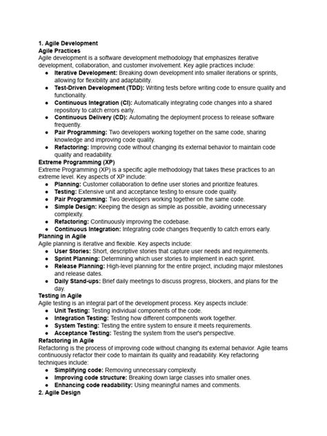 Agile Development Agile Practices Overview Of E Pdf Agile