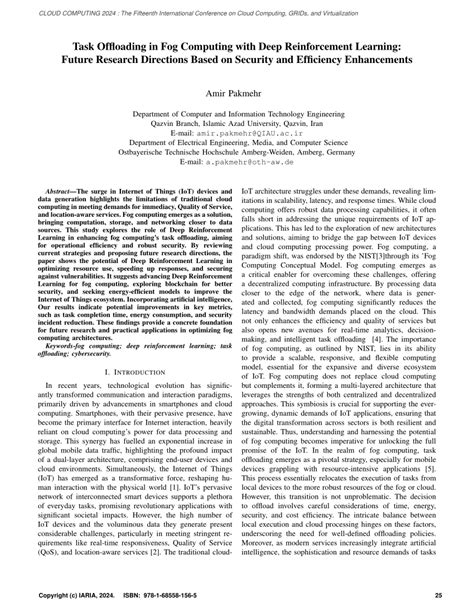 pdf task offloading in fog computing with deep reinforcement learning