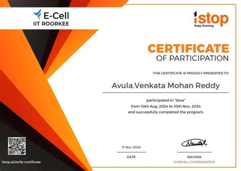 Avula Venkata Mohan Reddy On Linkedin Java Programming Internship