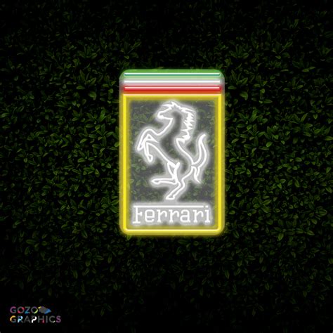 Ferrari Logo LED Neon Light 50cm High Gozo Graphics Print Signage CNC