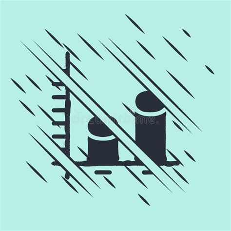 Black Data Analysis Icon Isolated On Green Background Glitch Style