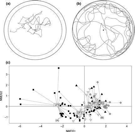 Examples Of Trajectory Observed For A Light And B Mature Female Download Scientific Diagram