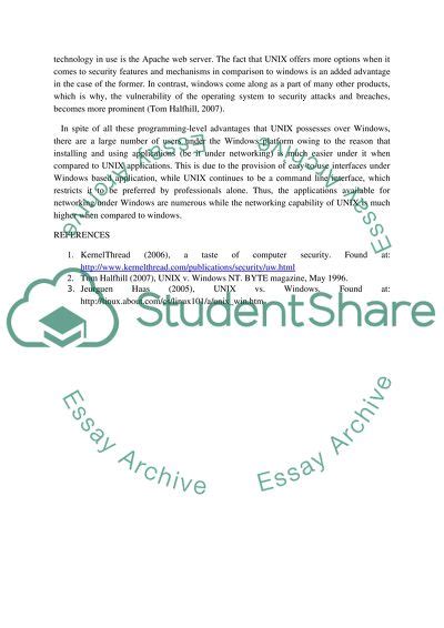 Unix Vs Windows Essay Example Topics And Well Written Essays 500 Words
