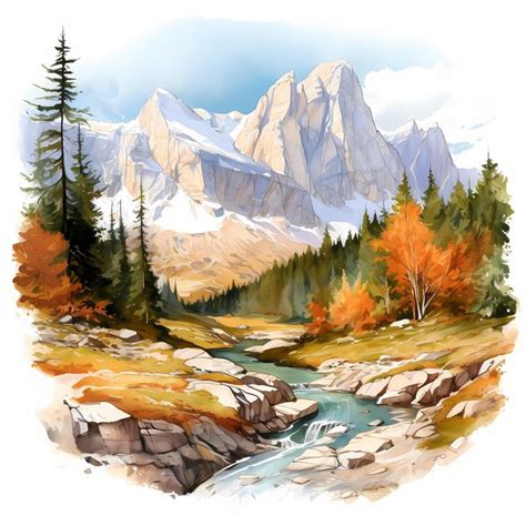 Triglav National Park Watercolor Sketch Triglav National Park