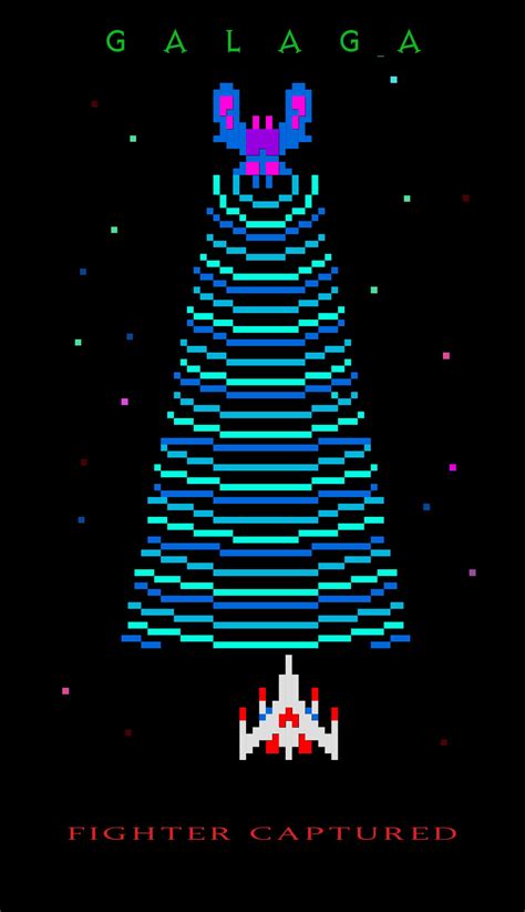 Download Galaga Fighter Captured Arcade Game Wallpaper