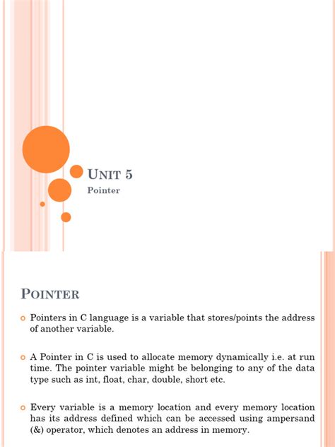 Unit 5 Cse22d Pointers Pdf Pointer Computer Programming Integer Computer Science