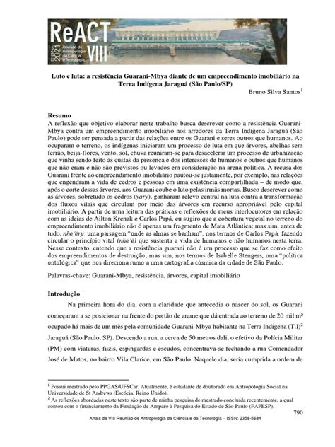 03 Brunosilvasantos Lutoelutaguarani Pdf São Paulo