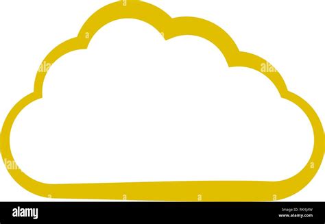Icône Symbole Nuage Simple Or Contours Isolé Vector Illustration