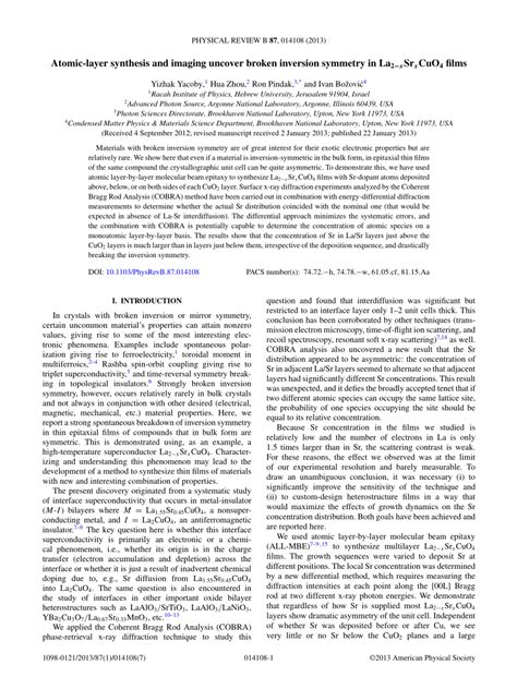 Pdf Atomic Layer Synthesis And Imaging Uncover Broken Inversion