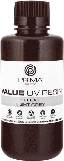 PrimaCreator Value UV DLP FLEX resin 500 ml lysegrå Pris