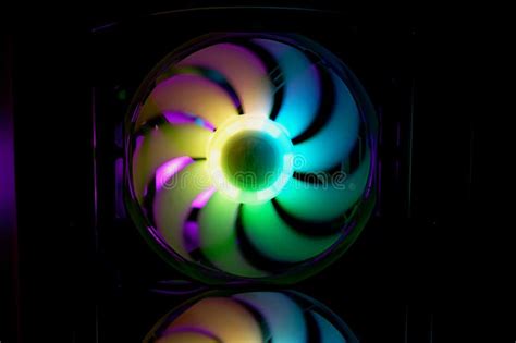 Computer Cooler With RGB LED Light Computer Circuit Board And CPU Cooling Fans Illuminated