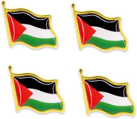 4pcs Palestine Flag Lapel Pins Palestinian National Lapel Pin