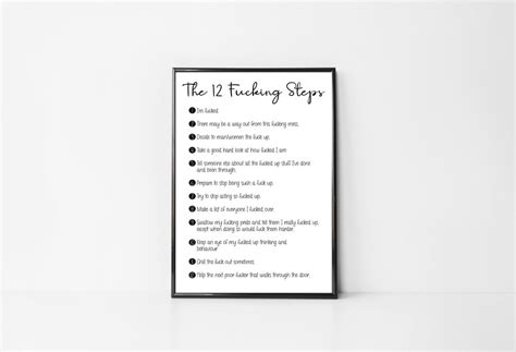 The 12 Steps Poster Aa Wall Art Recovery Wall Art Sobriety Wall Art