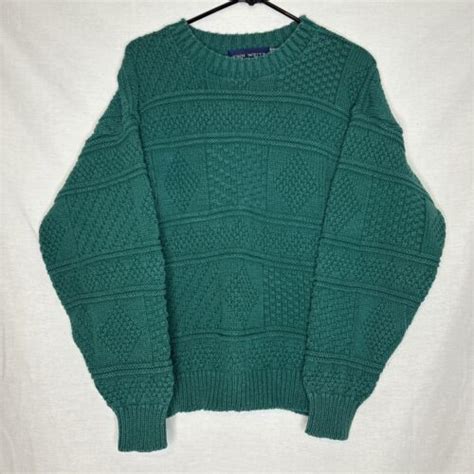 Yahooオークション Vintage 90s John Weitz Green Geometric Knitte