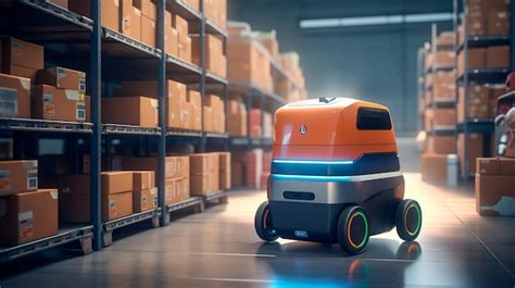Premium Ai Image 3 D Illustration Warehouse Robot In Warehouse
