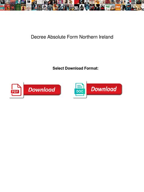 Fillable Online Decree Absolute Form Northern Ireland Decree Absolute
