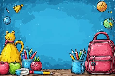 Premium Photo Back To School Background Funny School Characters And