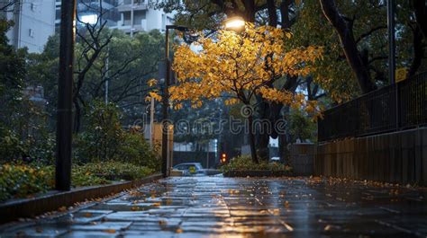 Autumn Rain Walkway City Park Photography Urban Environment Ground
